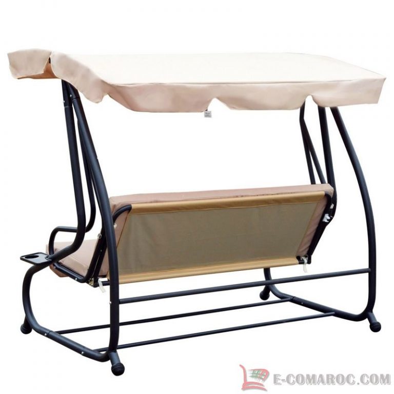 Balancelle De Jardin Hamac Convertible 3 Places Beige - E-COMAROC ...
