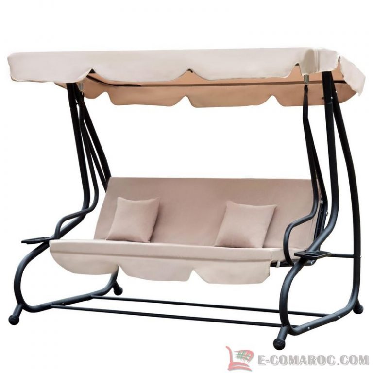 Balancelle De Jardin Hamac Convertible 3 Places Beige - E-COMAROC ...