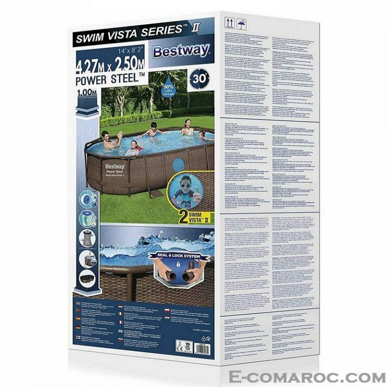 Piscine Ovale Bestway Swim Vista 4,27 X 2,50 X 1 M - E-COMAROC -Confort Et Plein Air Au Maroc